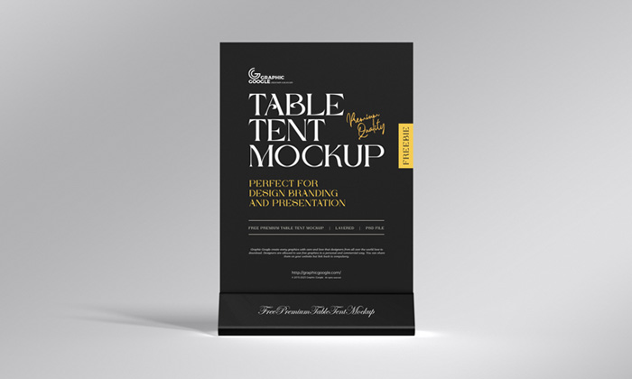 Free Front View Table Tent Mockup | Dribbble Graphics