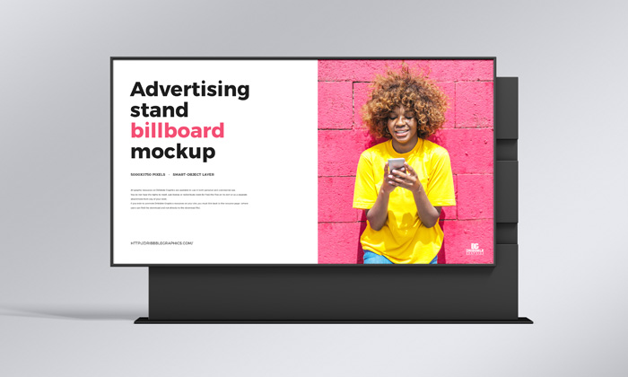Free Premium Advertising Stand Billboard Mockup | Dribbble Graphics