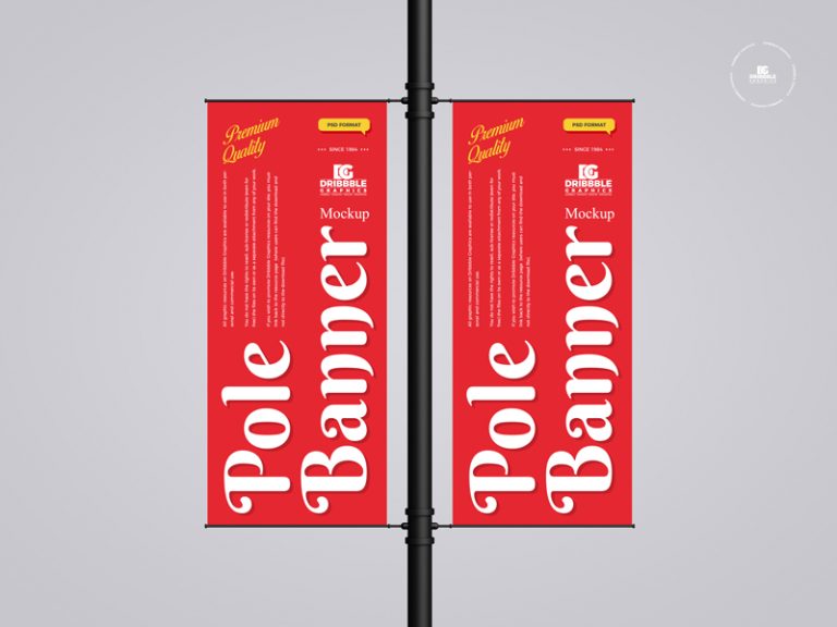 Free Pole Banner Mockup | Dribbble Graphics