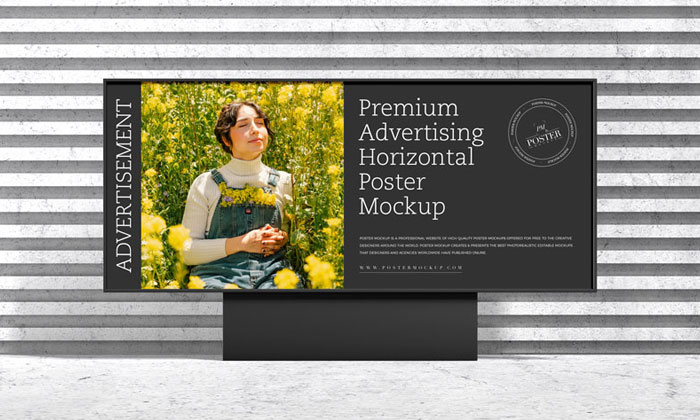 Free Billboard Horizontal Poster Mockup | Dribbble Graphics
