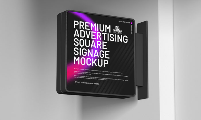 Free Premium Advertising Square Signage Mockup | Dribbble Graphics