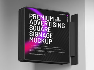 Free Premium Advertising Square Signage Mockup | Dribbble Graphics