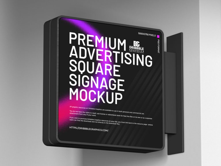 Free Premium Advertising Square Signage Mockup | Dribbble Graphics