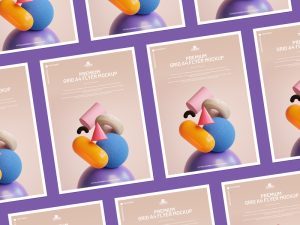 Free Premium Grid A4 Flyer Mockup | Dribbble Graphics