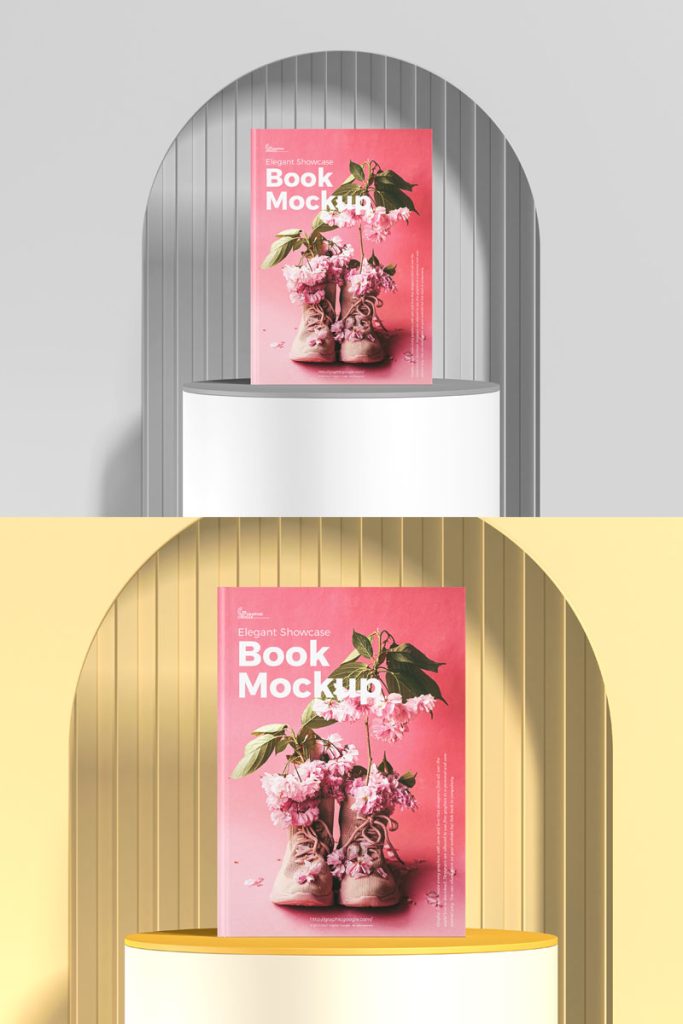 Free Premium Showcase Book Mockup | Dribbble Graphics
