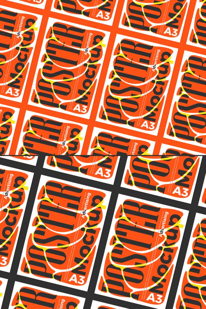 Free Grid Presentation Poster Mockup | Dribbble Graphics