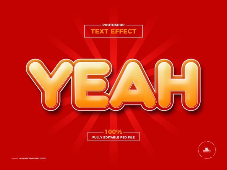 Free Yeah Photoshop Text Effect | Dribbble Graphics