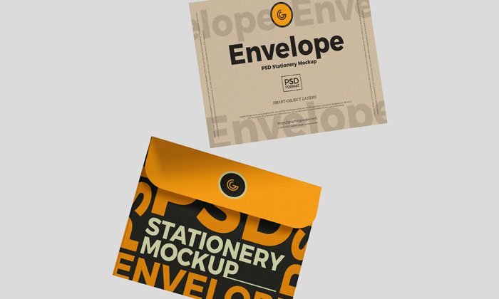 Free Floating Card With Envelope Mockup | Dribbble Graphics