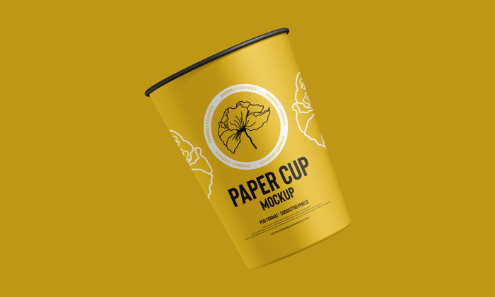 Free Floating Paper Cup Mockup | Dribbble Graphics