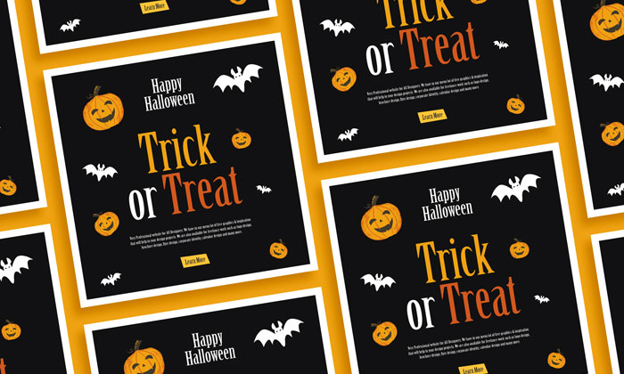 Free Halloween Social Media Post Template | Dribbble Graphics