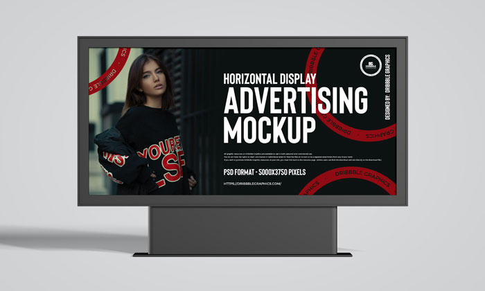 Free-Premium-Horizontal-Display-Outdoor-Advertising-Mockup-300 ...