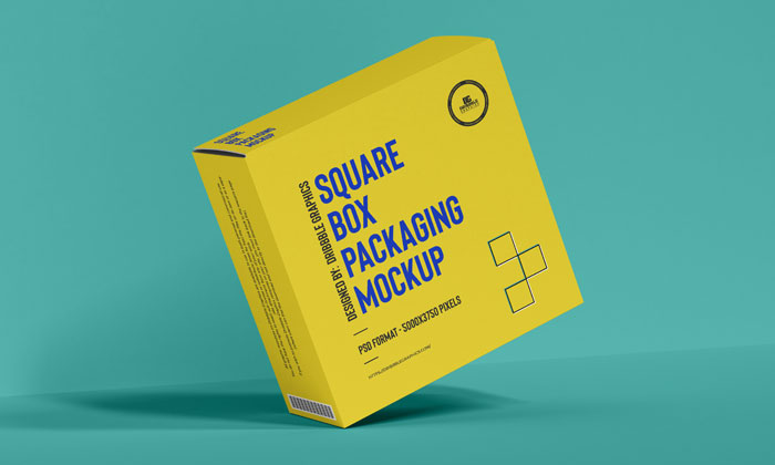 Free Premium Square Box Packaging Mockup | Dribbble Graphics