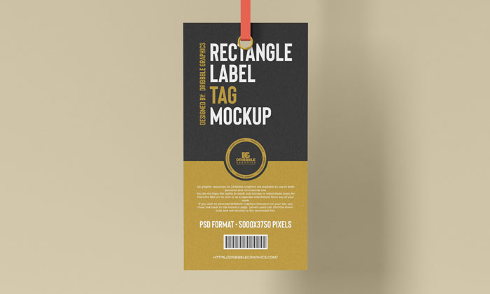 Free Rectangle Label Tag Mockup | Dribbble Graphics