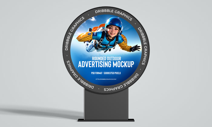 Free Rounded Outdoor Advertising Mockup | Dribbble Graphics