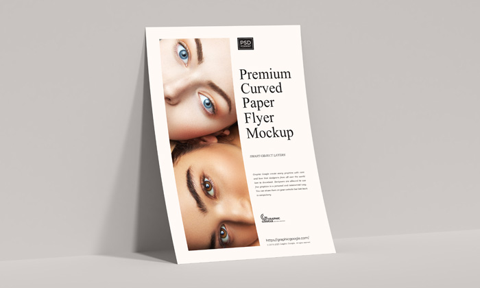 Free Modern A4 Curved Flyer Mockup | Dribbble Graphics