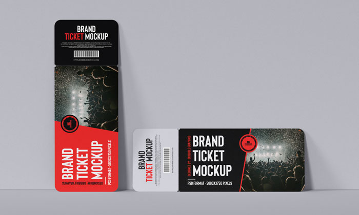 Free Premium Brand Ticket Mockup | Dribbble Graphics