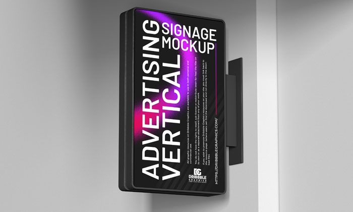 Free Advertising Vertical Signage Mockup | Dribbble Graphics
