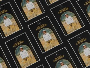 Free Grid A4 Curved Flyer Mockup | Dribbble Graphics