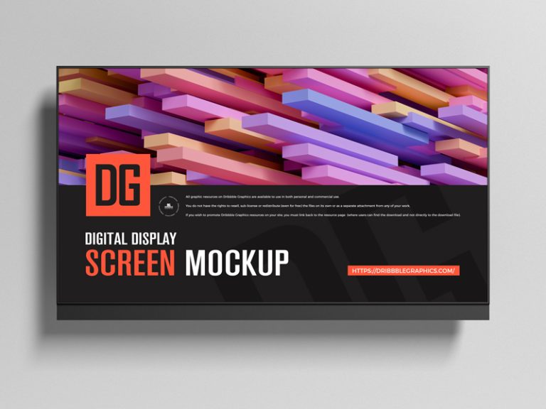Free Digital Display Screen Mockup | Dribbble Graphics