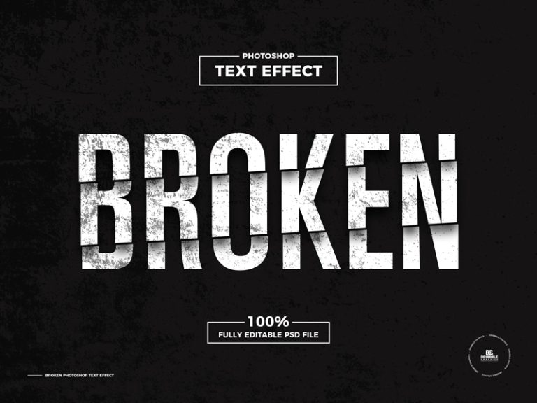Free Broken Photoshop Text Effect | Dribbble Graphics