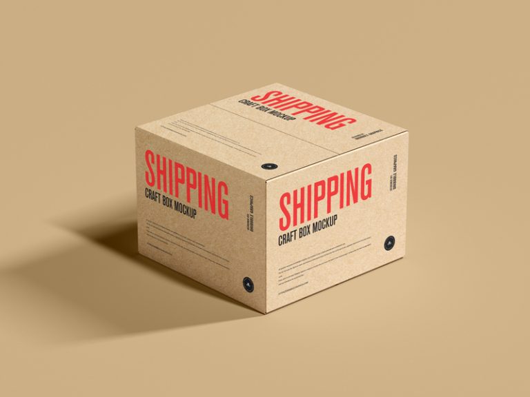 Free Shipping Craft Box Mockup | Dribbble Graphics